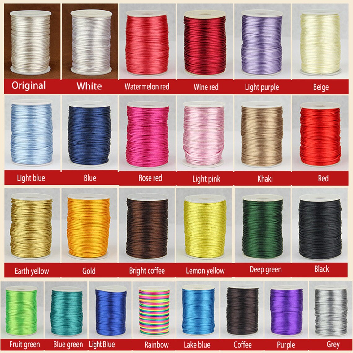 2.5MM Rattail Cord Satin Nylon Cord Knotting Cord Nylon - Etsy