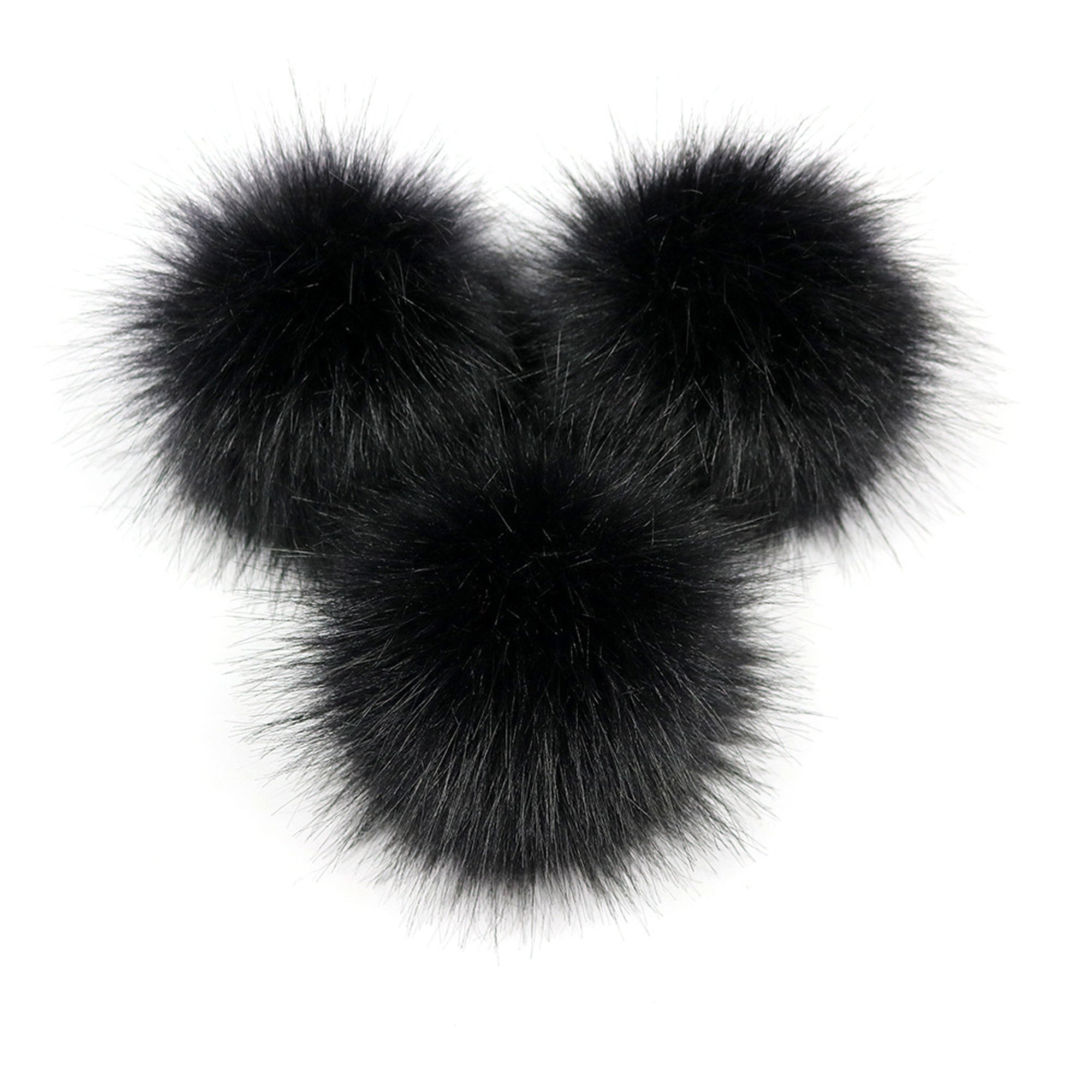 1 Pair Of Faux Fur Pom Pom With Snaps For Hats 6 Inch Fur | Etsy