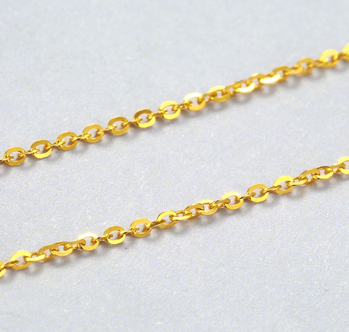 S925 Silver Pendant Chain Supply Gold Flat Snake Chain Rose | Etsy