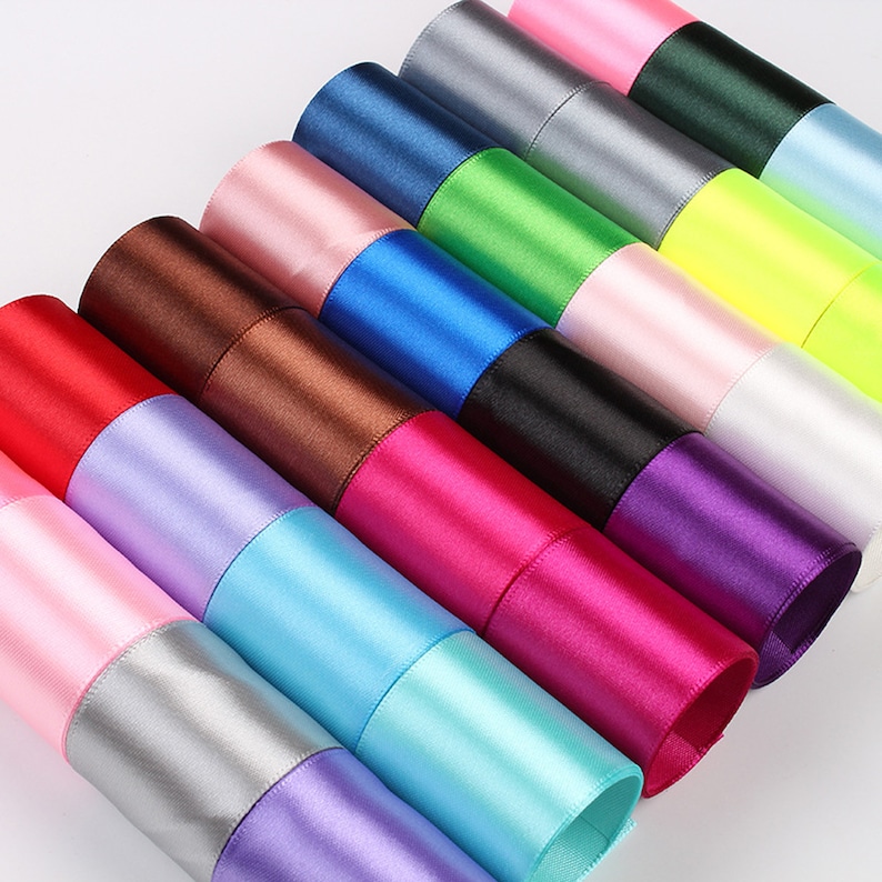 20 Yards 2 Inch Polyester Satin Silk Ribbon by the Yard - Etsy
