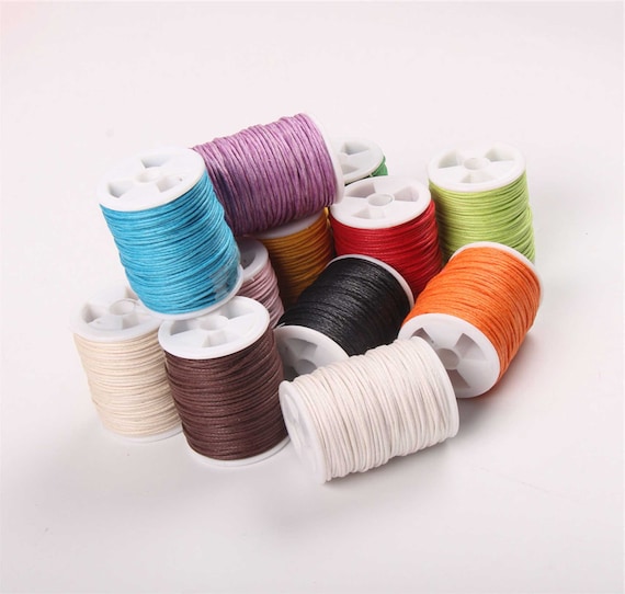 1mm waxed cotton cord round wax coated knotting beading | Etsy