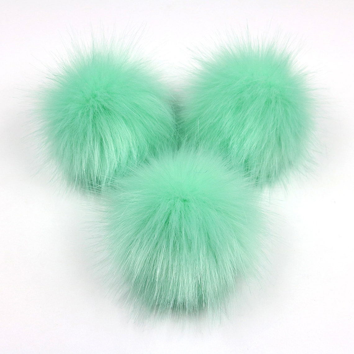 1 Pair of Faux Fur Pom Pom With Snaps for Hats 6 Inch Fur - Etsy UK