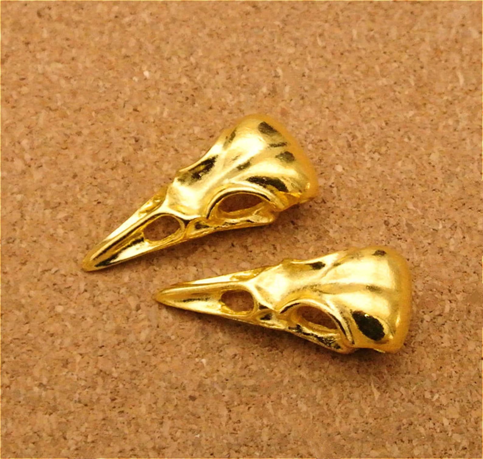 Bronze Raven Skull Pendant, Gothic Raven Charm Skulls, Corvus Corax ...
