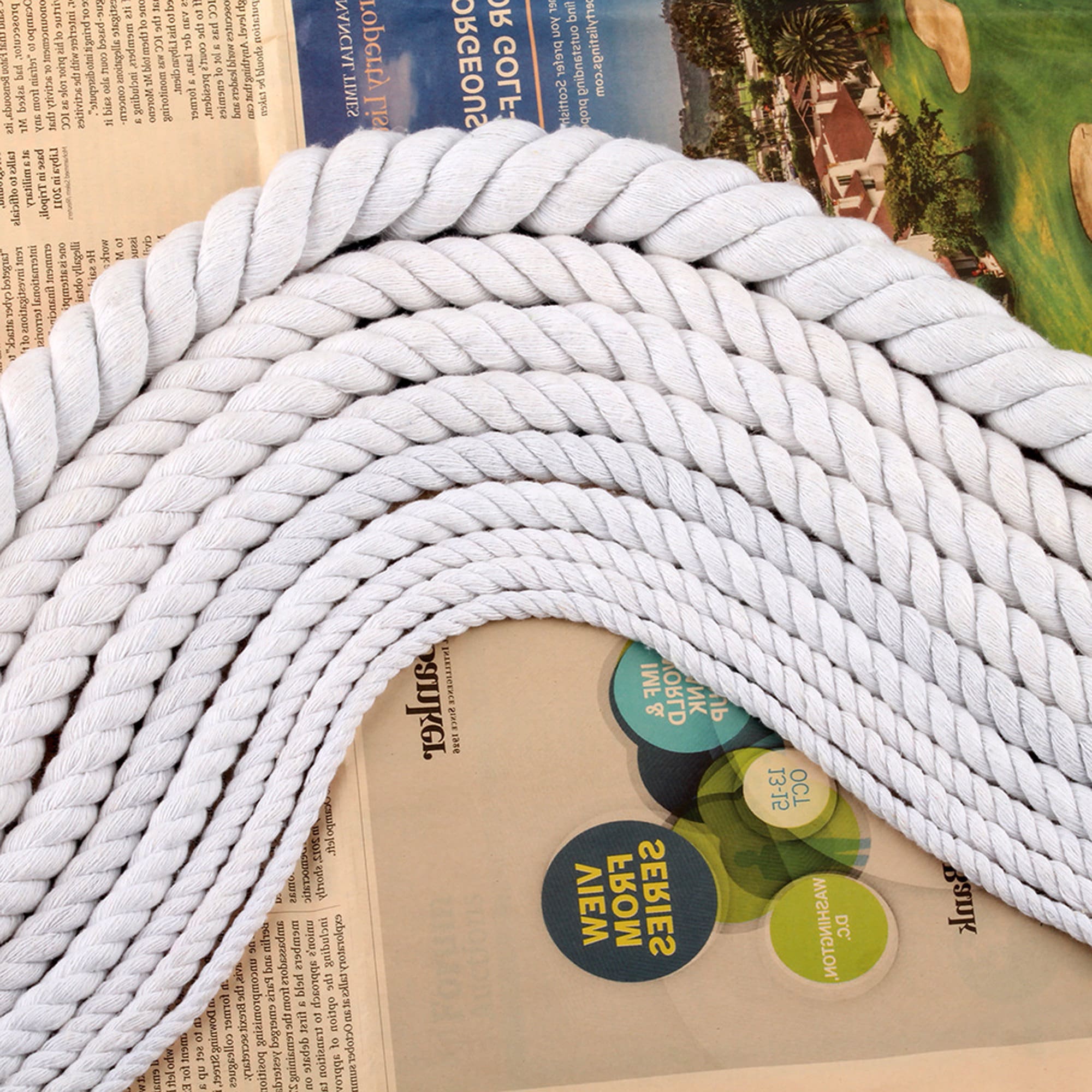 8MM-20MM White Black Twisted Cotton Rope Triple Strand | Etsy