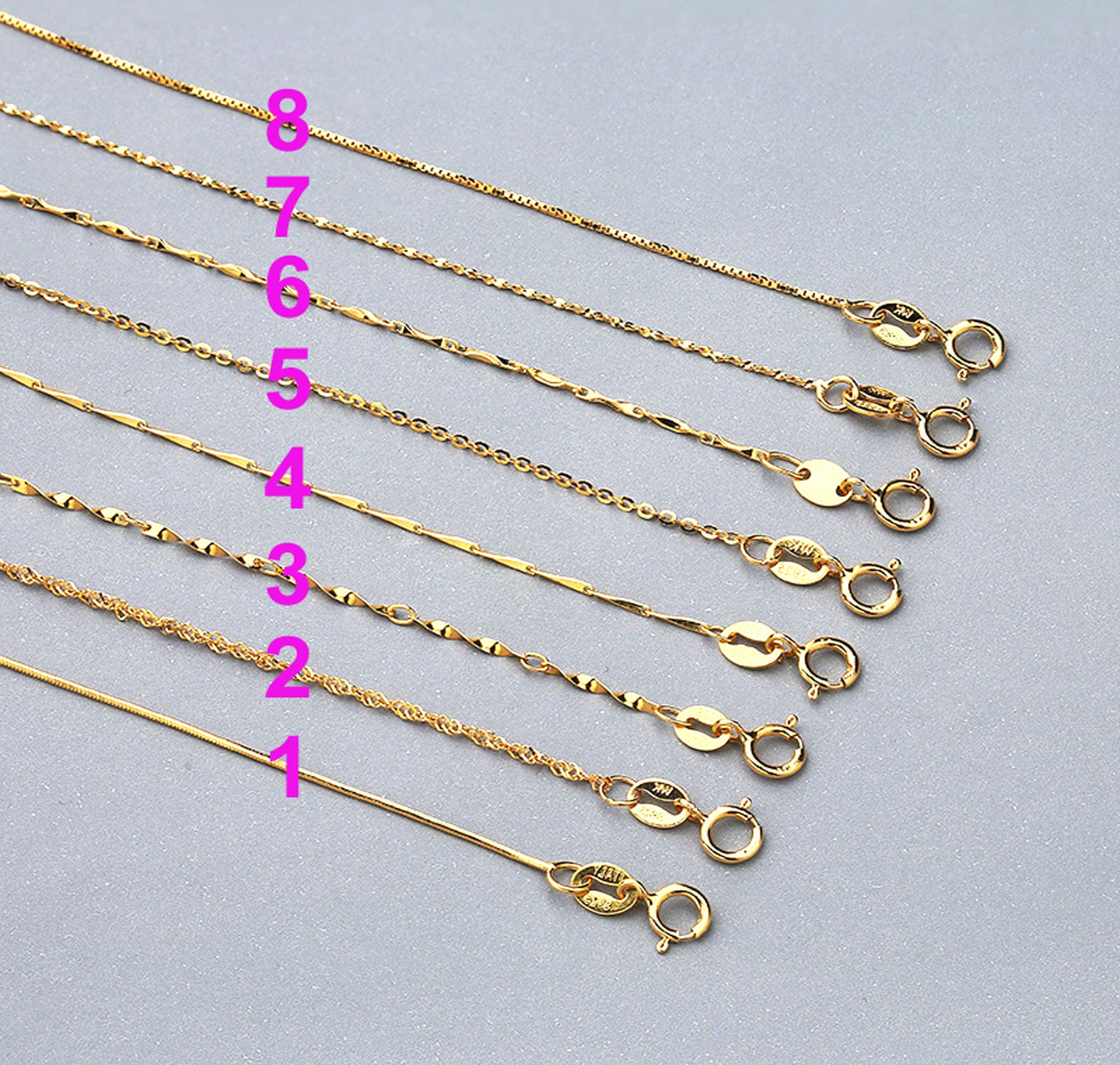 S925 Silver Pendant Chain Supply Gold Flat Snake Chain Rose | Etsy