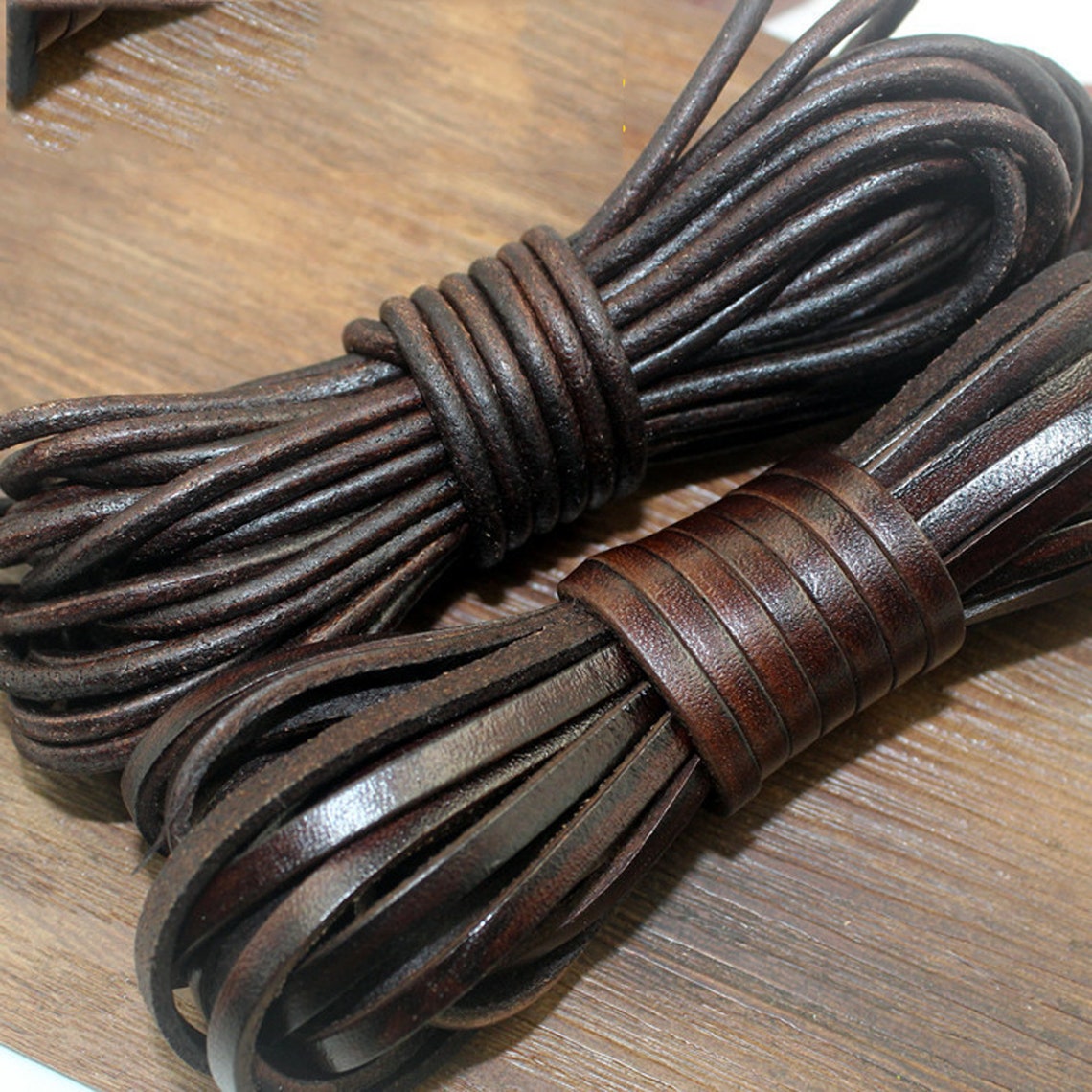 2MM 3MM 4MM Flat Leather Cord for Jewelry Making Chocolate - Etsy