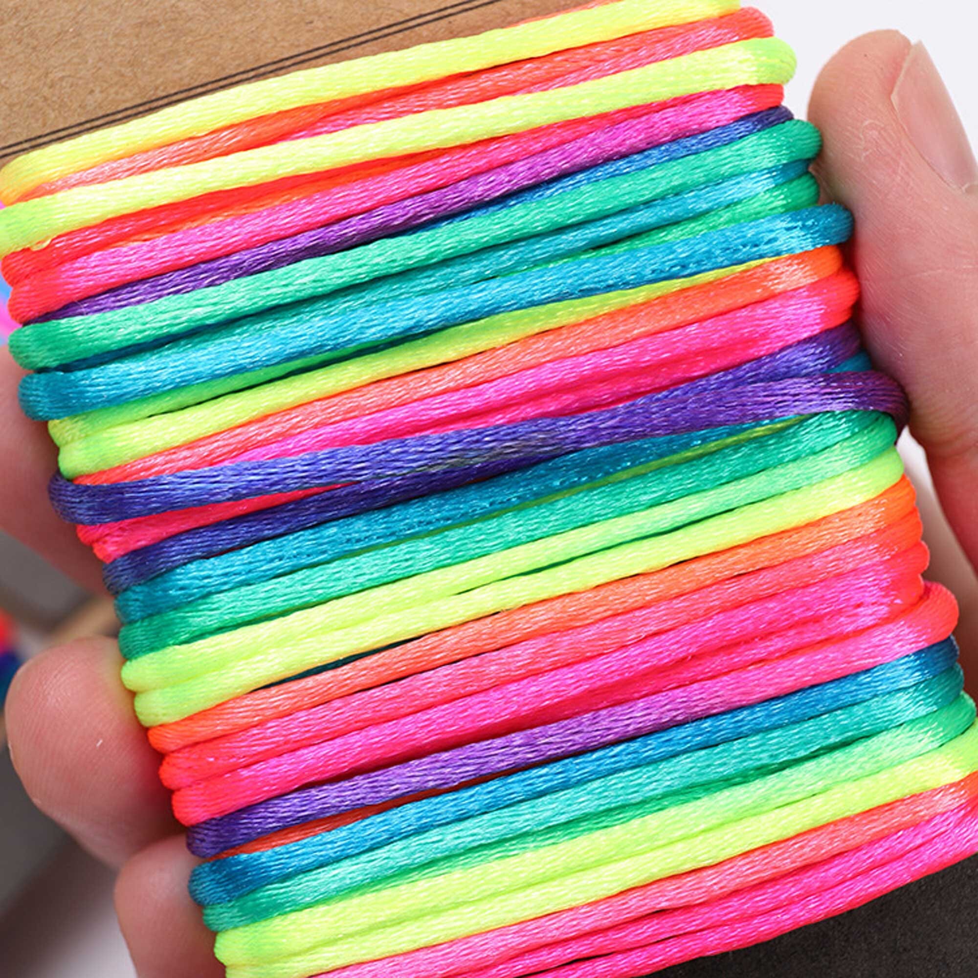 Rainbow Colourful Beads String Rat Tail Cord Bracelet Cord - Etsy