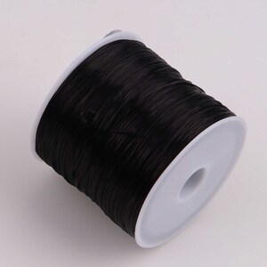 Flat Strong Stretchy Cord, Small Elastic Cord, Black Flexible Bead Cord ...