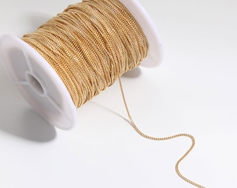 Tiny Snake Chain Brass Chain Gold Plated Color 0.04 for Necklace ...