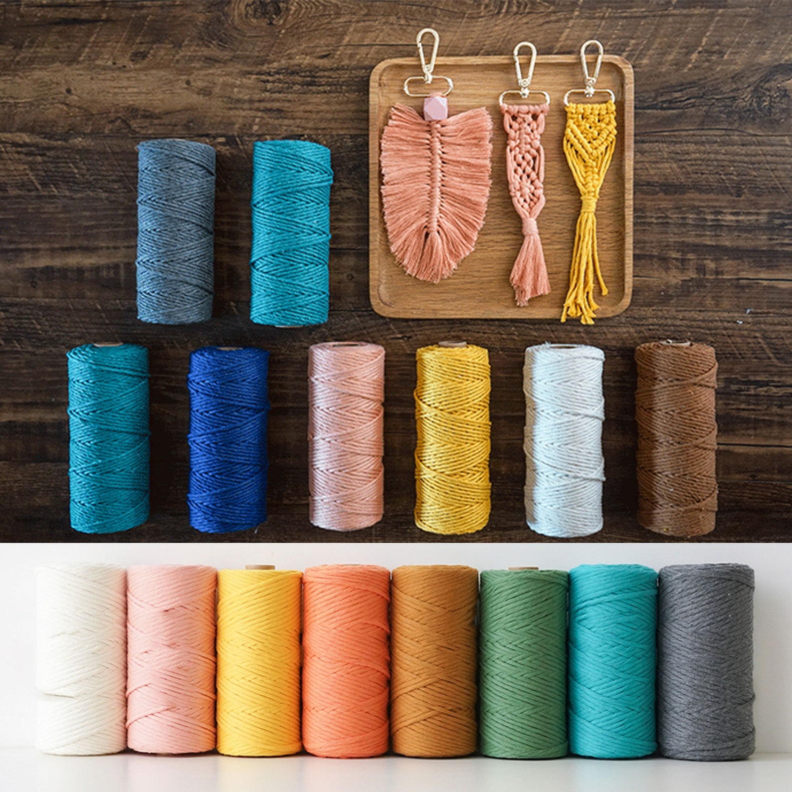 3mm Strand Macrame Cotton Cord Rope, Single Ply Twiseted Roungd Cotton ...