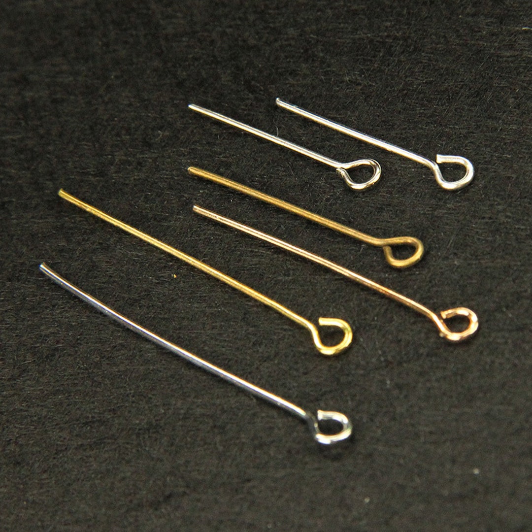 300pcs Head Pins for Jewelry Making, Eyepins, Plated Gold Ballpin for ...