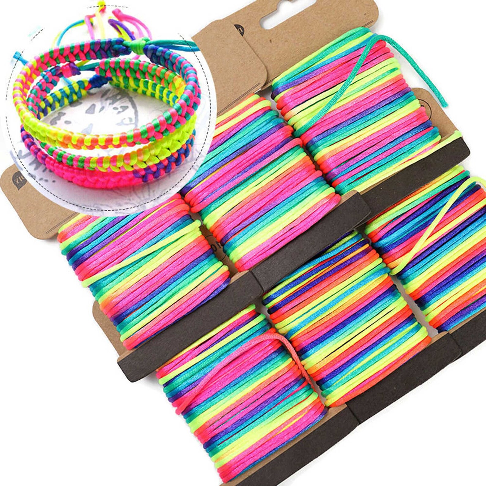 Rainbow Colourful Beads String Rat Tail Cord Bracelet Cord - Etsy