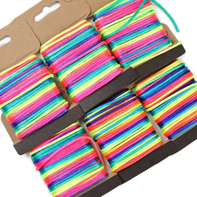 Rainbow Colourful Beads String Rat Tail Cord Bracelet Cord - Etsy