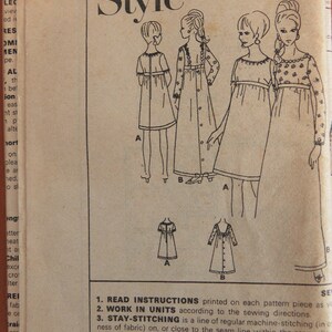 1967 Style 2039 Sewing Pattern Ladies Party Evening Dress Size Bust 38 ...