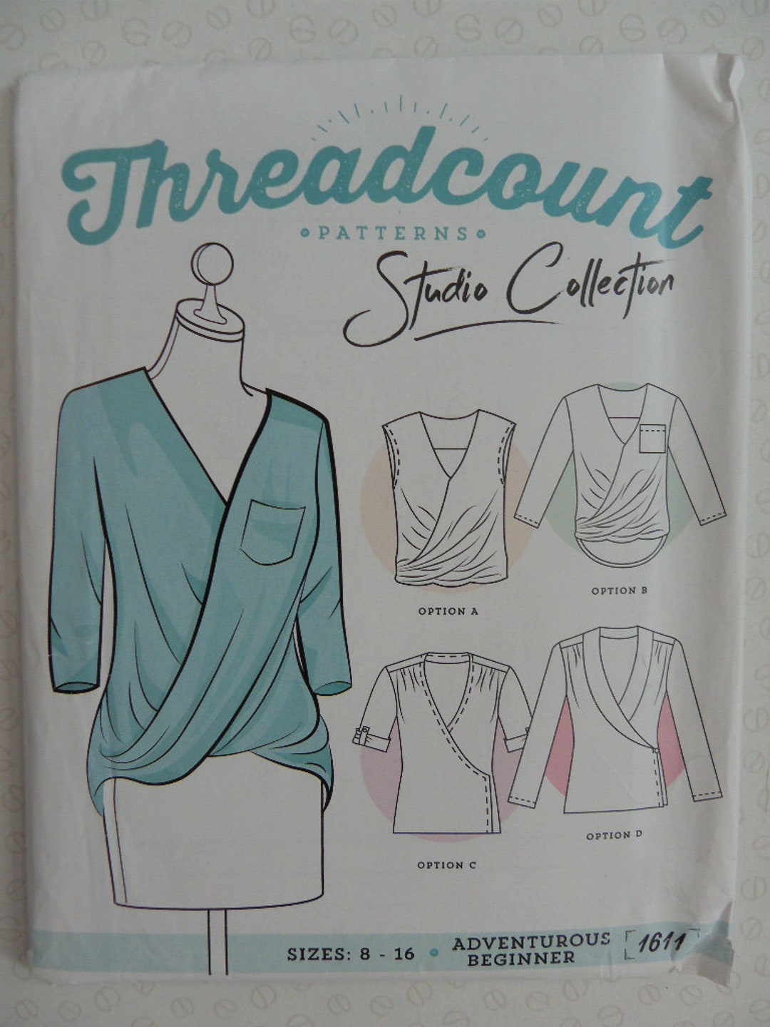 2013 Threadcount 1611 Sewing Pattern Ladies Semi Fitted Drape Top Size ...
