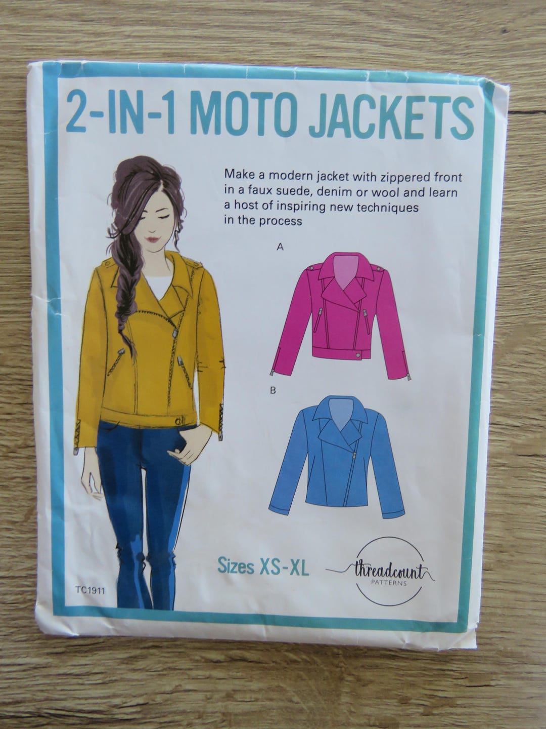 Threadcount TC1911 Sewing Pattern Ladies 2 in 1 Motto Biker Jacket ...