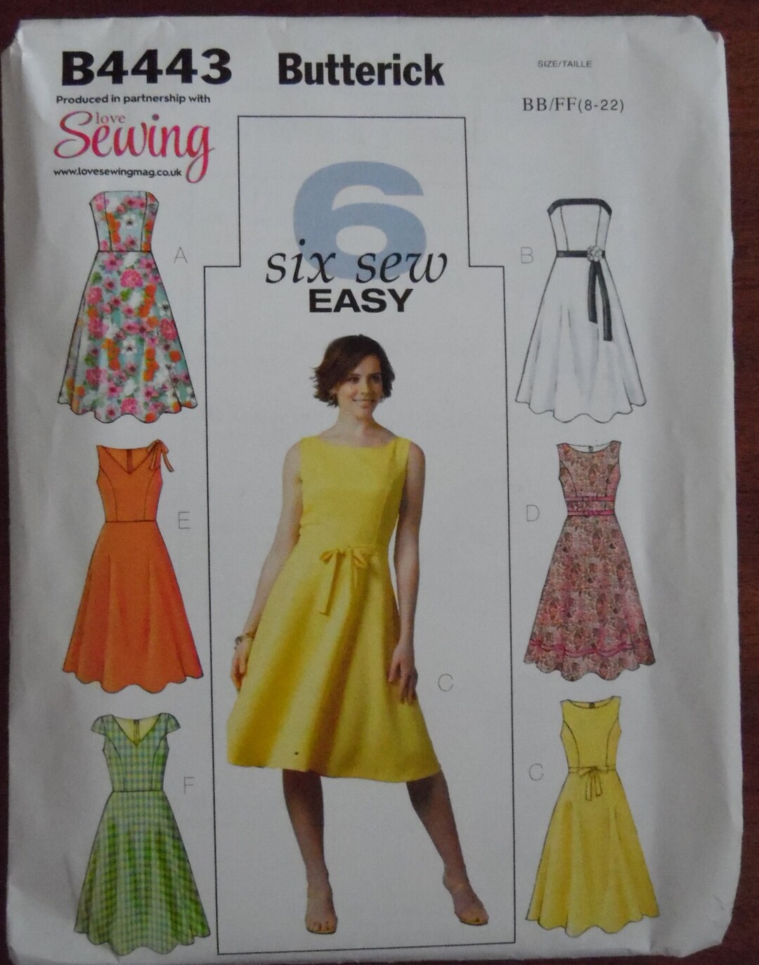 2005 Butterick B4443 Sewing Pattern Ladies Close Fit Dress Flared Skirt ...