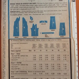 1978 Style 2374 Sewing Pattern Ladies Dress Skirt Top Cut Size - Etsy