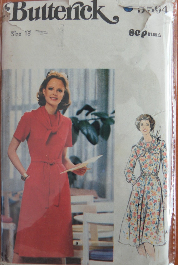 1970s Butterick 5504 sewing pattern Ladies Semi Fitted Dress | Etsy