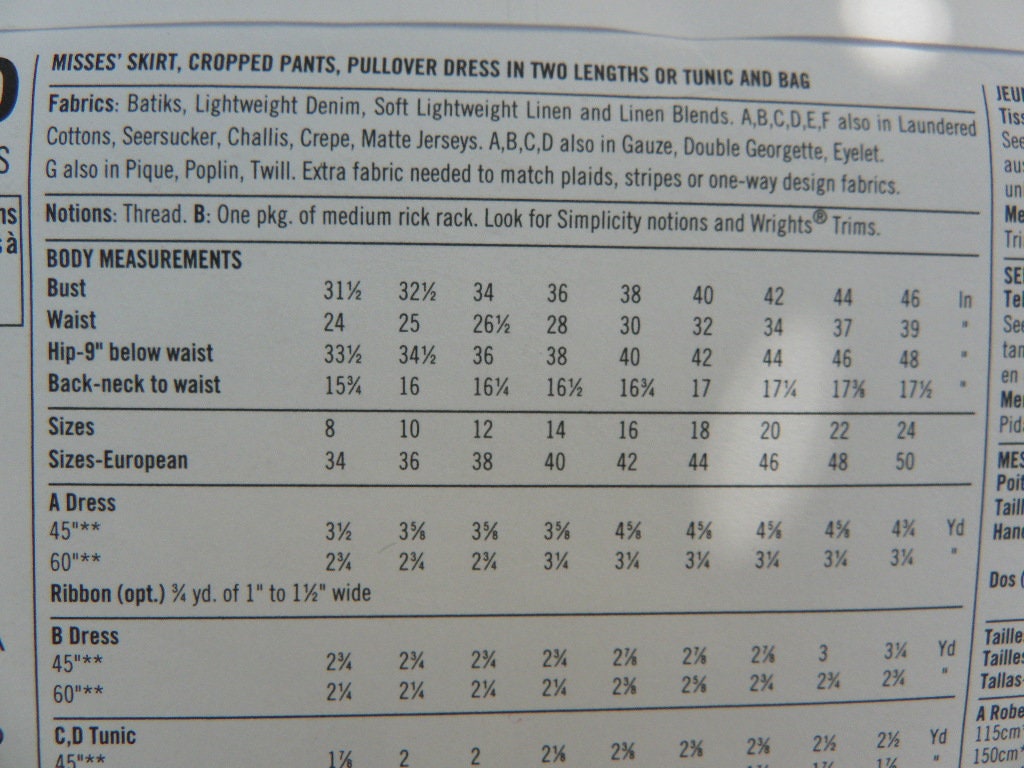 1996 Simplicity 4220 Sewing Pattern Ladies Pullover Dress - Etsy