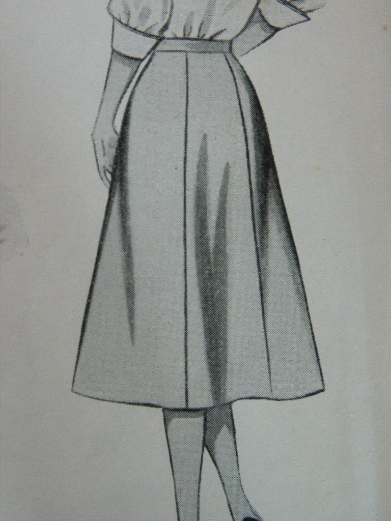 1950s Blackmore 9021 Sewing Pattern Ladies A Line Panelled Skirt Front ...