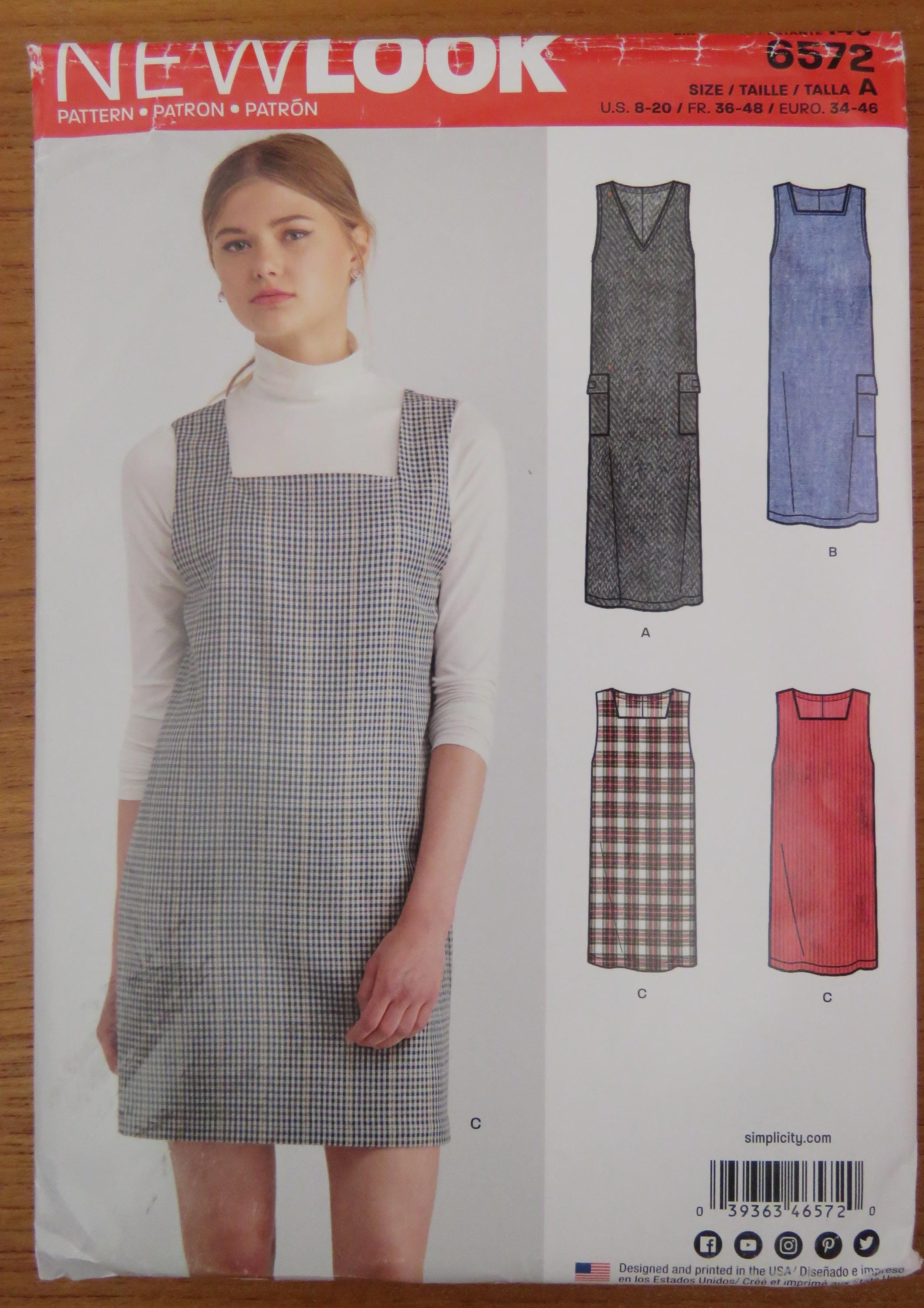 2018 New Look 6572 Sewing Pattern Ladies Pullover Pinafore Shift Dress ...
