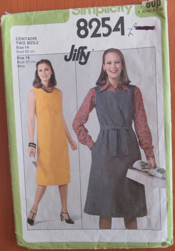 1977 Simplicity 8254 Sewing Pattern Ladies Sleeveless Dress - Etsy