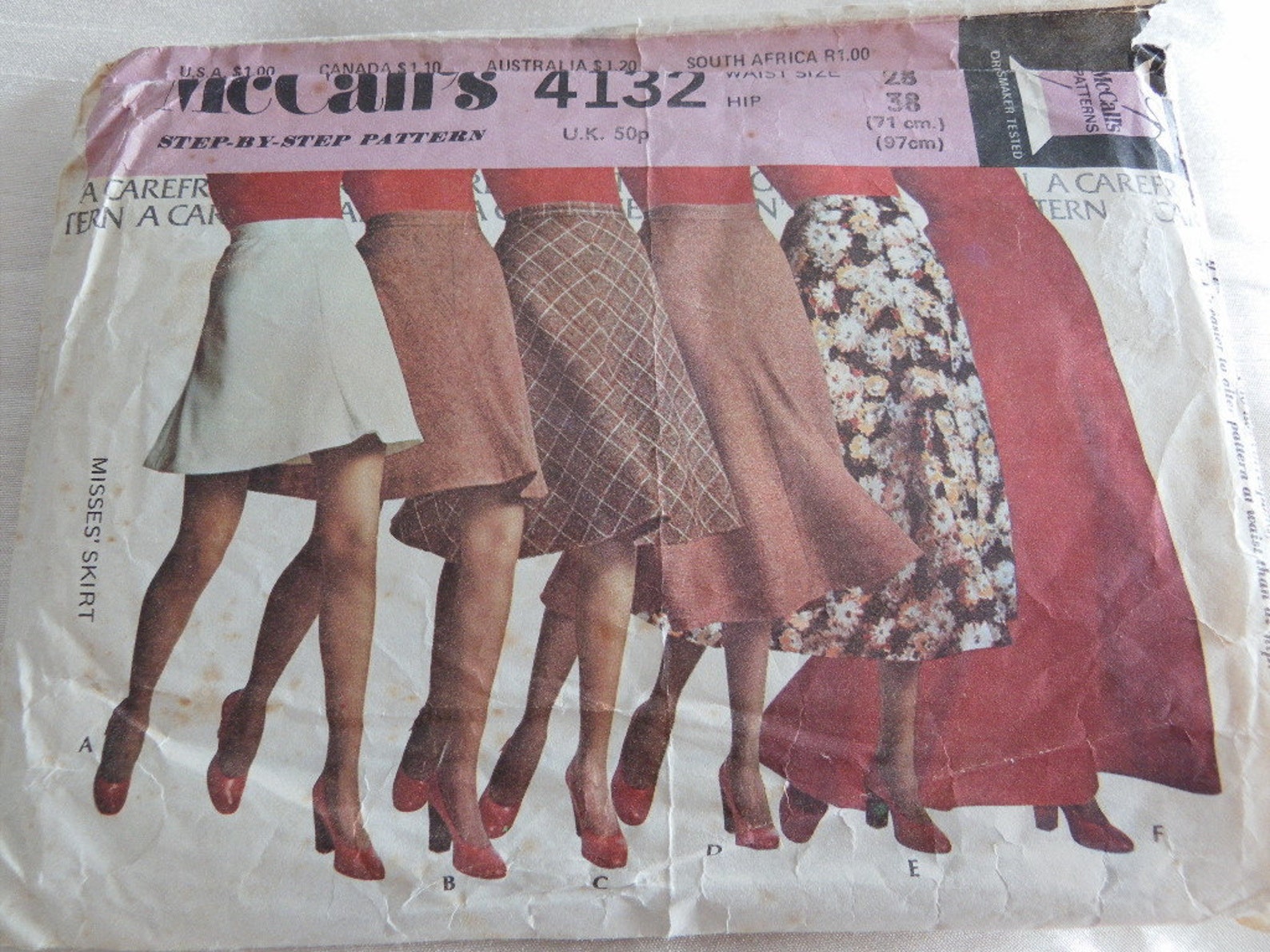 1974 Mccalls 4132 Ladie’s Skirts, Mini, Midi, Maxi Length Sewing ...