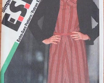 1996 Simplicity 4220 Sewing Pattern Ladies Pullover Dress Cropped ...