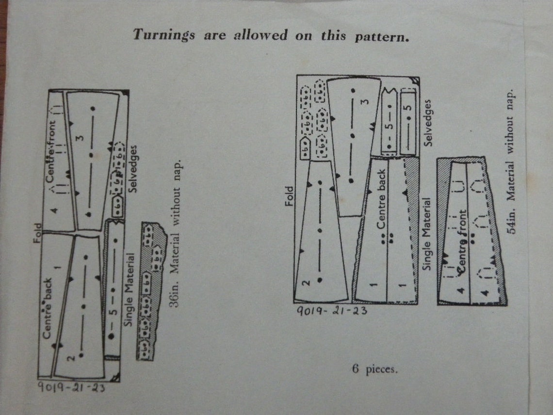 1950s Blackmore 9021 Sewing Pattern Ladies A Line Panelled Skirt Front ...