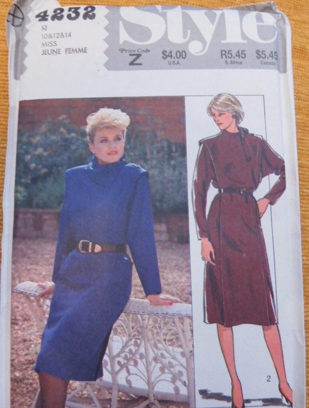 1984 Style 4232 Sewing Pattern Ladies Loose Fitting Dress. Size 10-14 ...