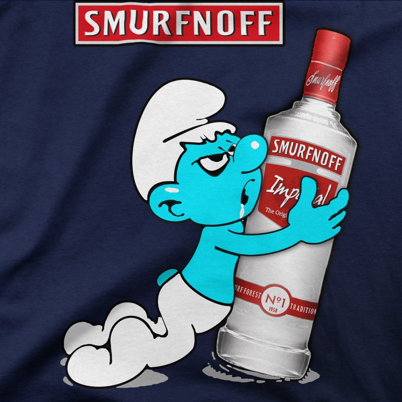 Smurf Smurnoff Vodka Funny Men Drinking T-shirt Joke Gift | Etsy