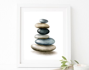Zen Stones Wall Art | Etsy