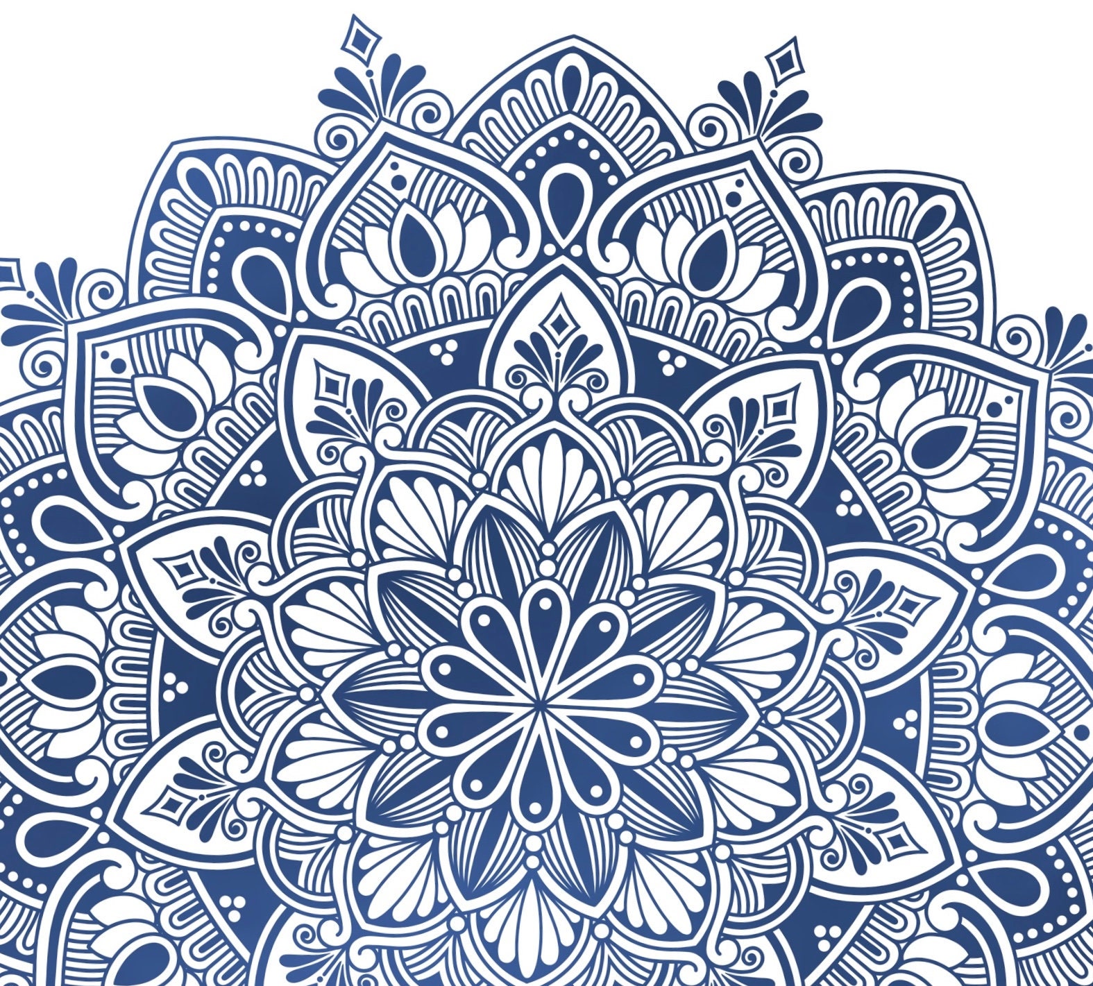 Gallery Wall Set of 3 Blue Mandala Wall Art Decor Boho Decor | Etsy