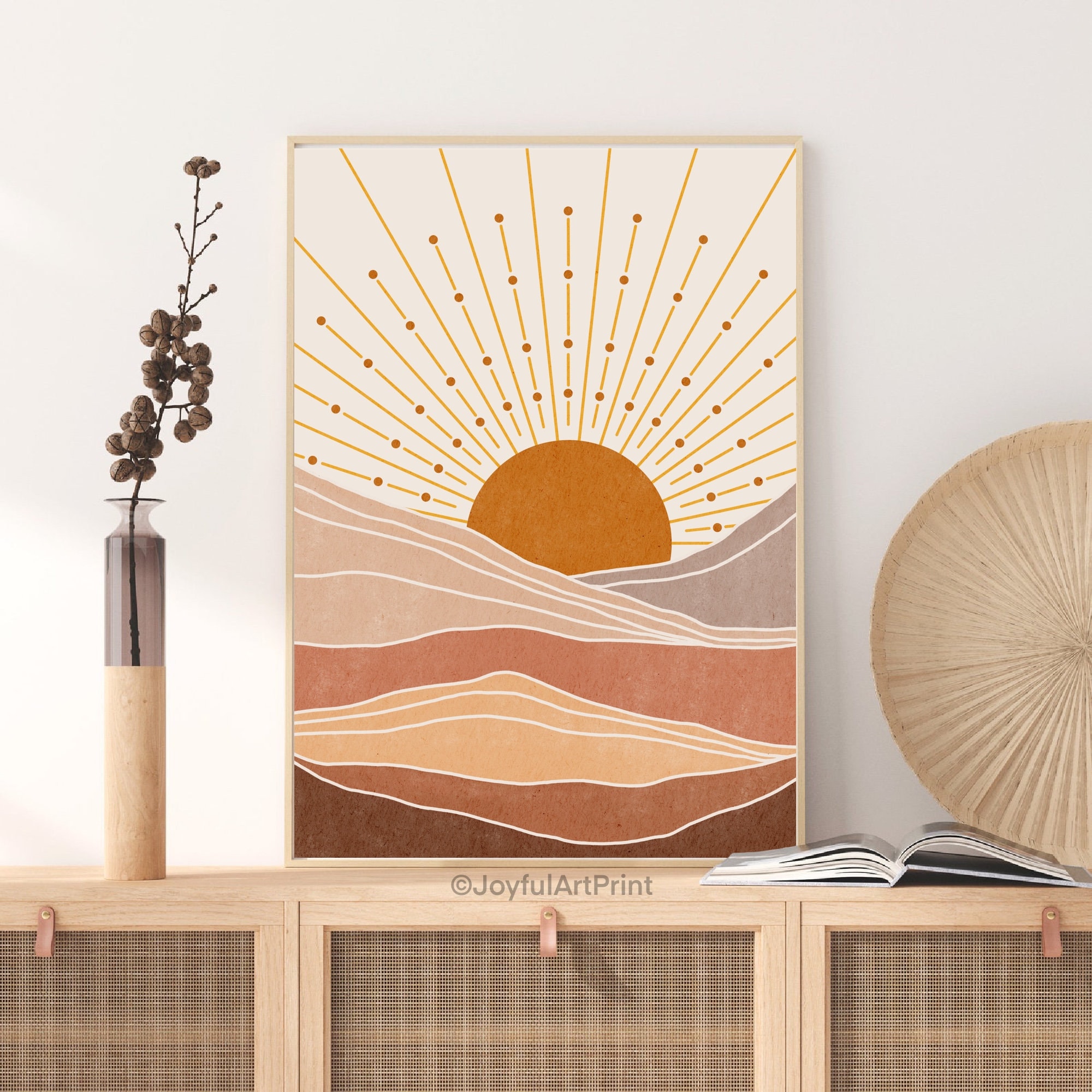 Abstract Landscape Sunrise Wall Art Digital Print Burnt | Etsy