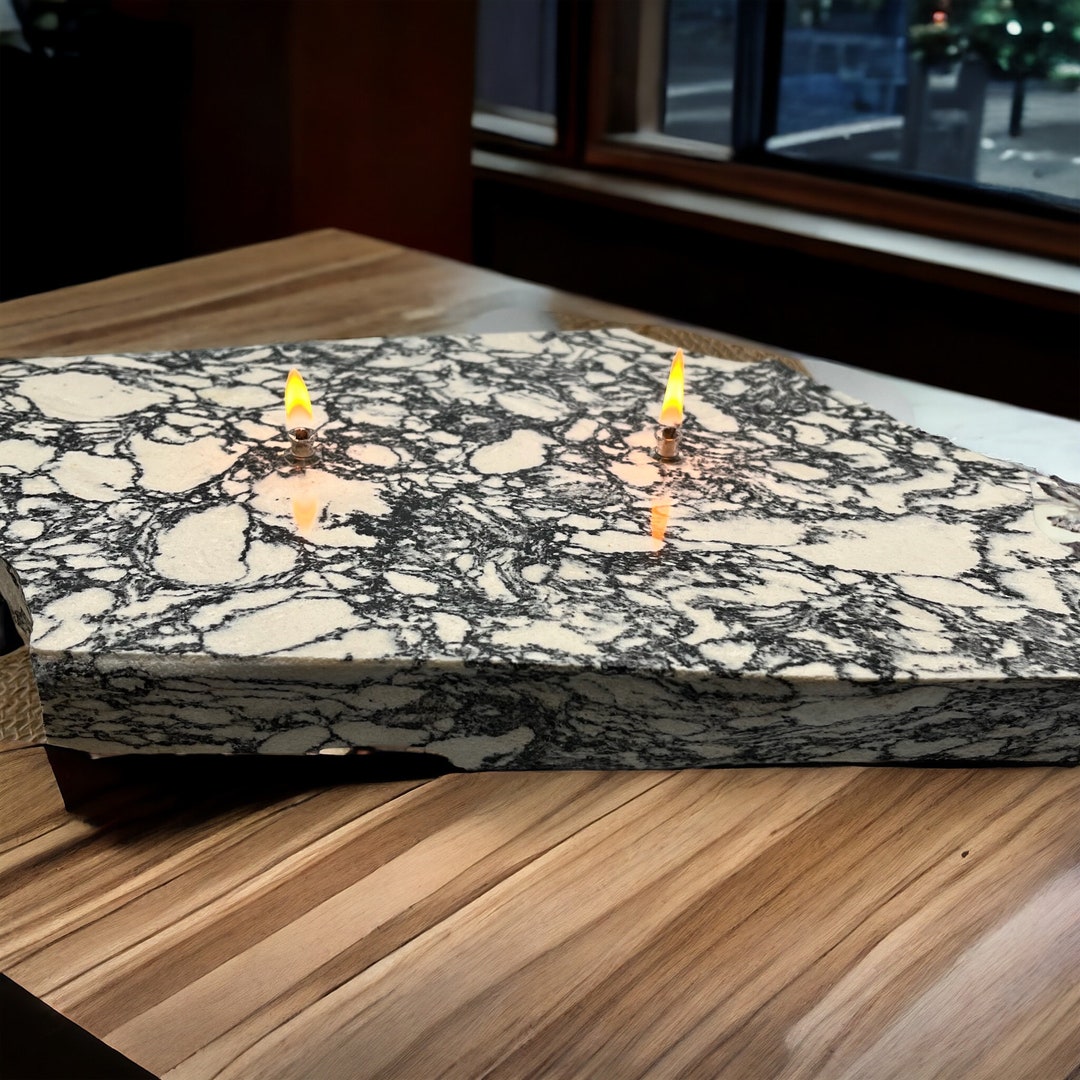 Two Wick Man Made Granite Oil Lamp - Etsy