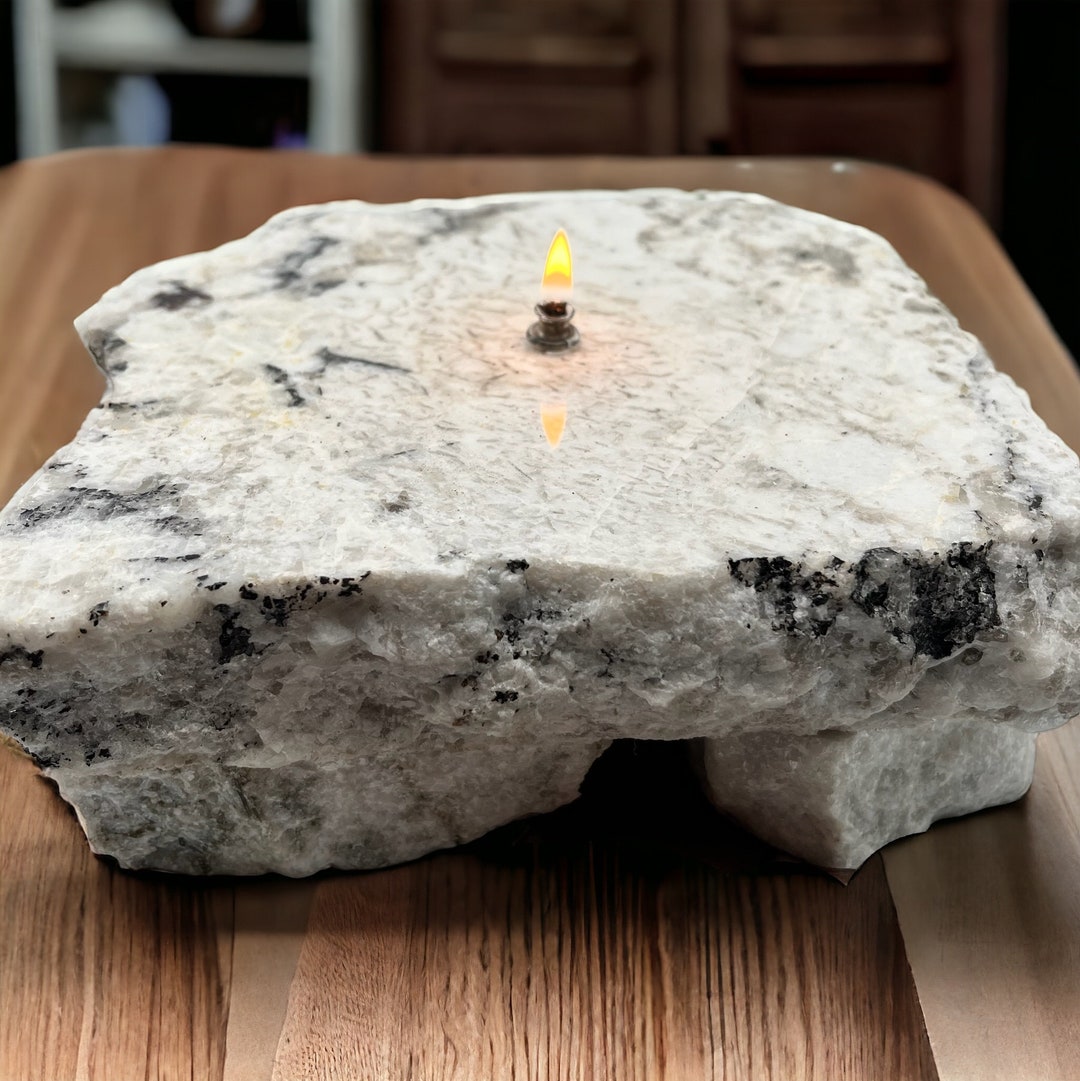 One Candle Wick Granite Oil Lamp - Etsy