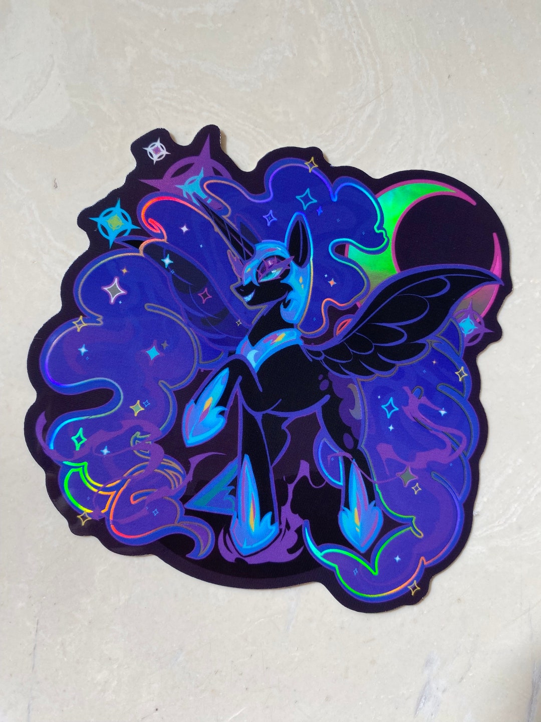 4 X 4 Holographic Nightmare Moon MLP Vinyl Sticker - Etsy