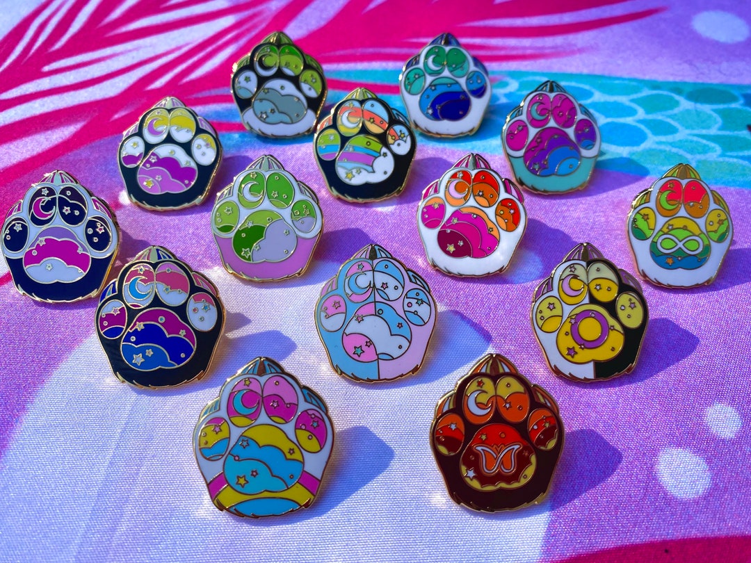 1 X 1 Pride Paw Hard Enamel Pin - Etsy