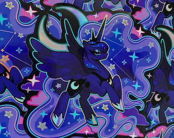 3 X 3 Carousel MLP Celestia and Luna Holographic Vinyl Stickers - Etsy