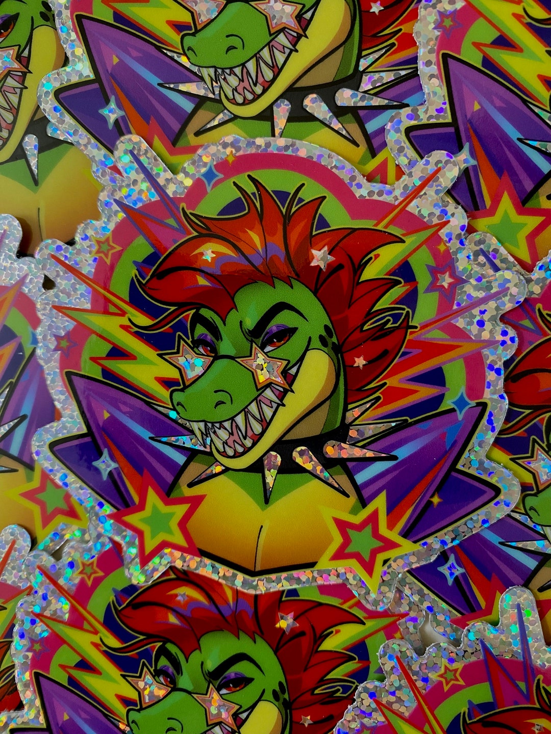 3 X 3 Holographic Glitter Monty Sticker - Etsy