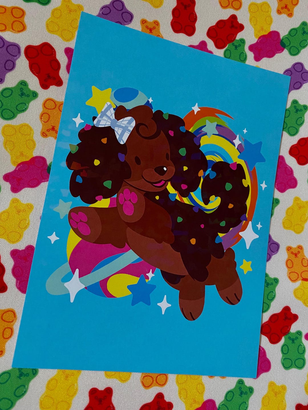5 X 7 Holographic Cosmic Puppy Mini Print - Etsy