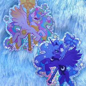 3 X 3 Carousel MLP Celestia and Luna Holographic Vinyl Stickers - Etsy
