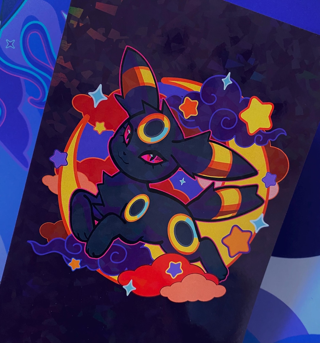 5 X 7 Holographic Poke Moon Print - Etsy