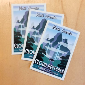Cloud Recesses Retro Travel Poster Sticker for Fans of Gusu - Etsy
