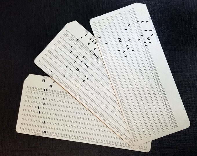 Vintage IBM Computer Punch Cards for Bookmarks, Crafts, or Education ...