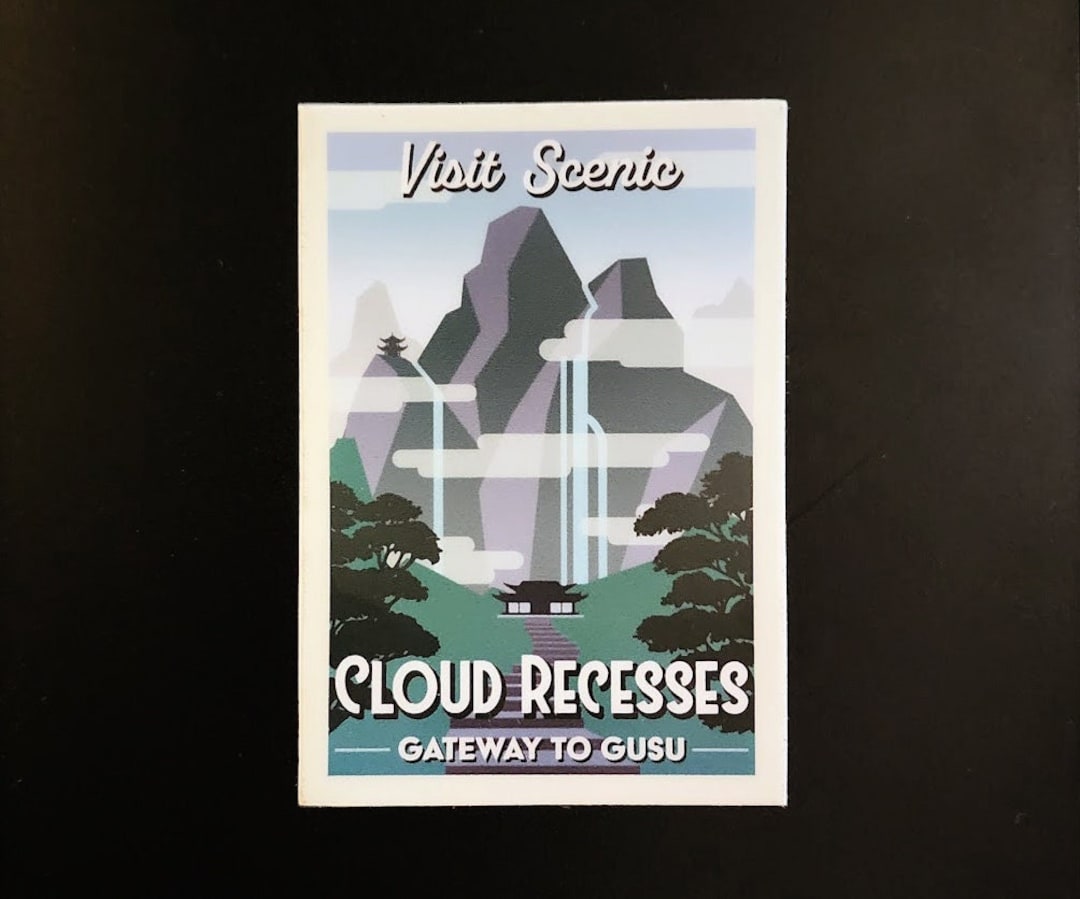 Cloud Recesses Retro Travel Poster Sticker for Fans of Gusu Lan Mdzs ...