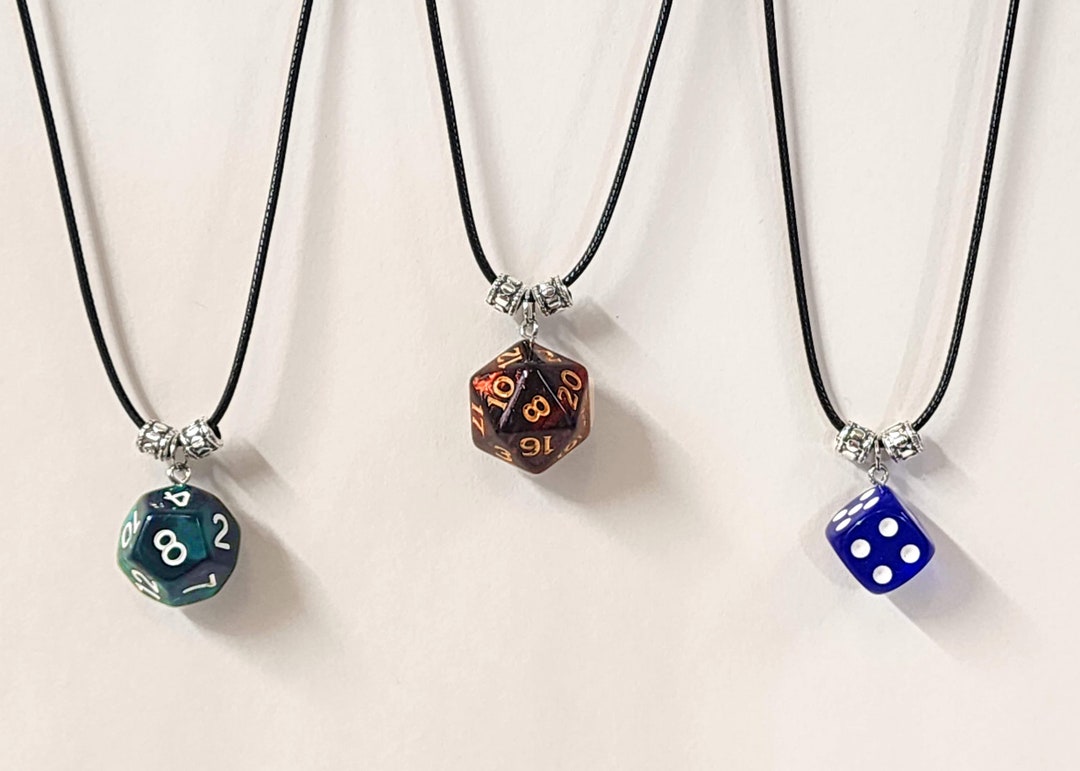Adjustable Polyhedral Dice Necklace D4, D6, D12, D20, D100 for Tabletop ...