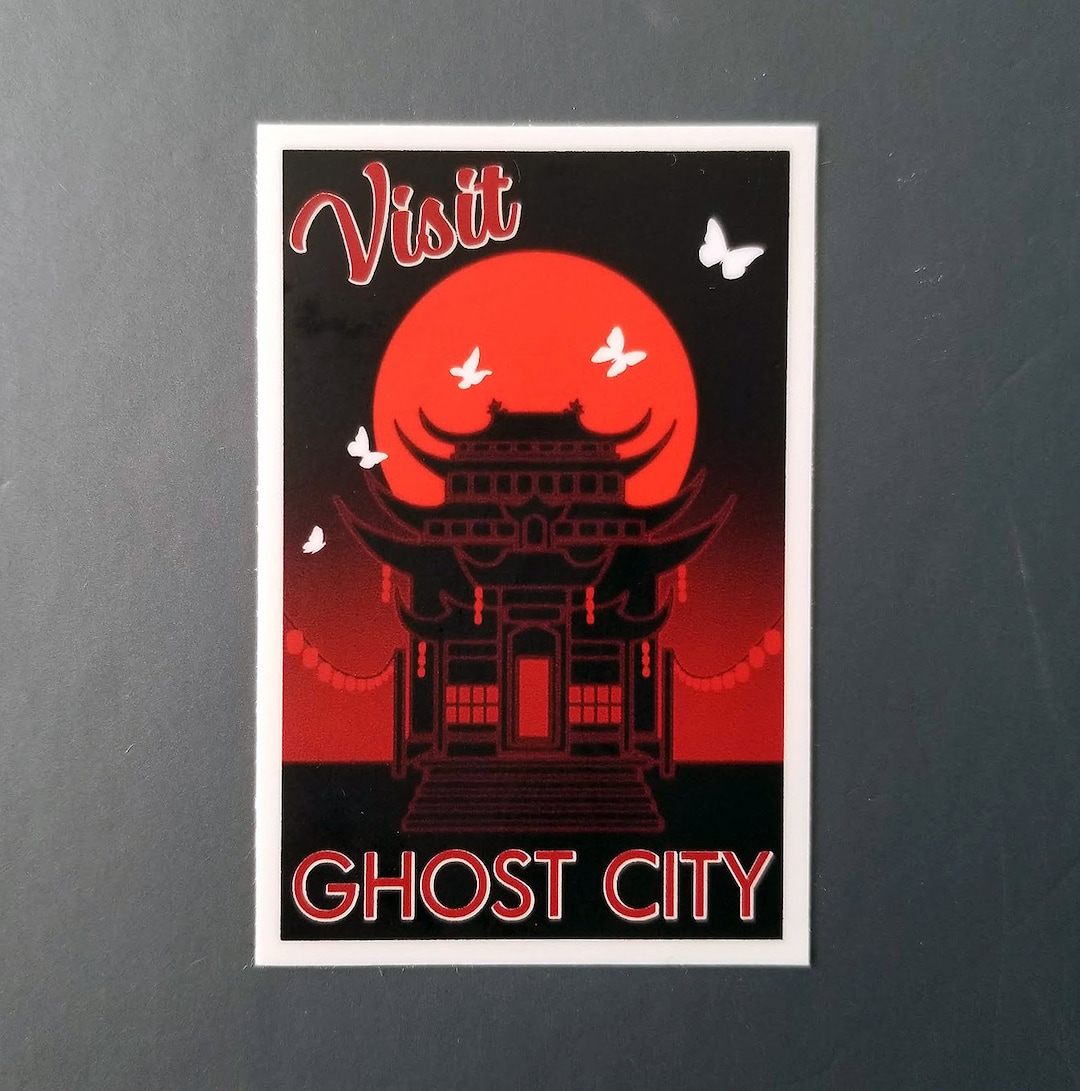 Ghost City Retro Travel Poster Sticker for Fans of Hua Cheng, TGCF ...