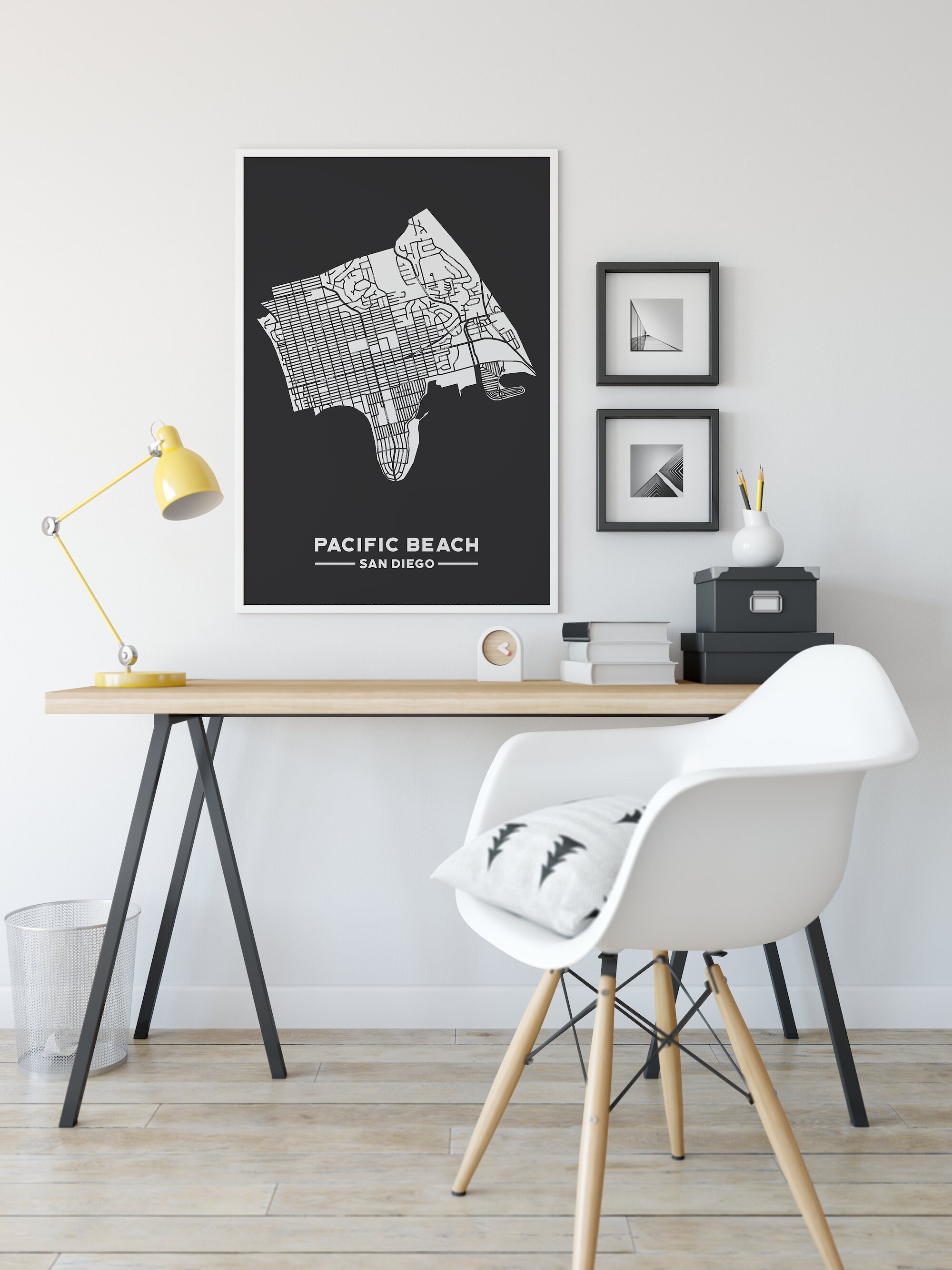 Pacific Beach Map Print // Pacific Beach Art Print // San - Etsy